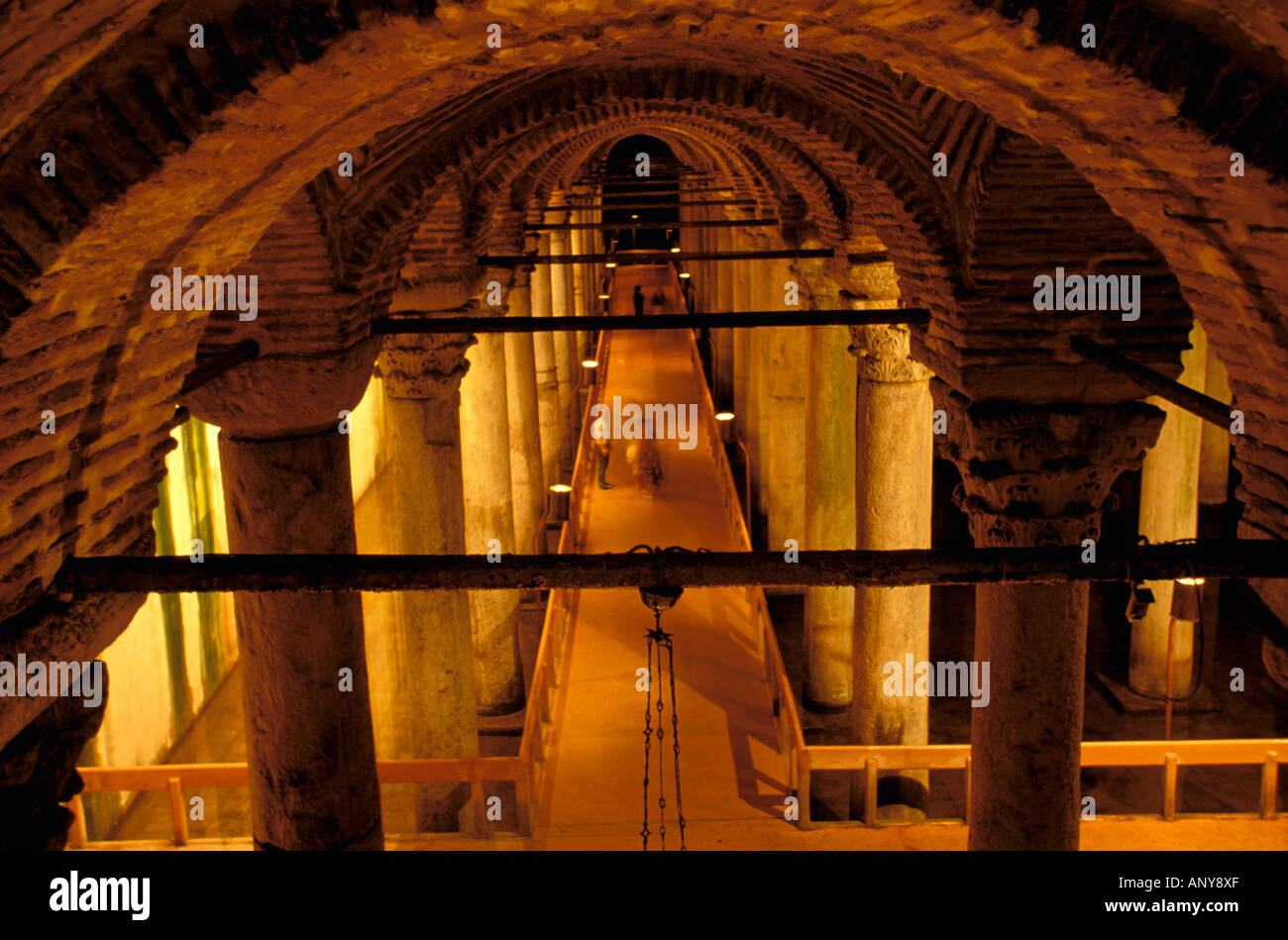 Europe, Middle East, Istanbul. Cistern Basilica, interior Stock Photo ...
