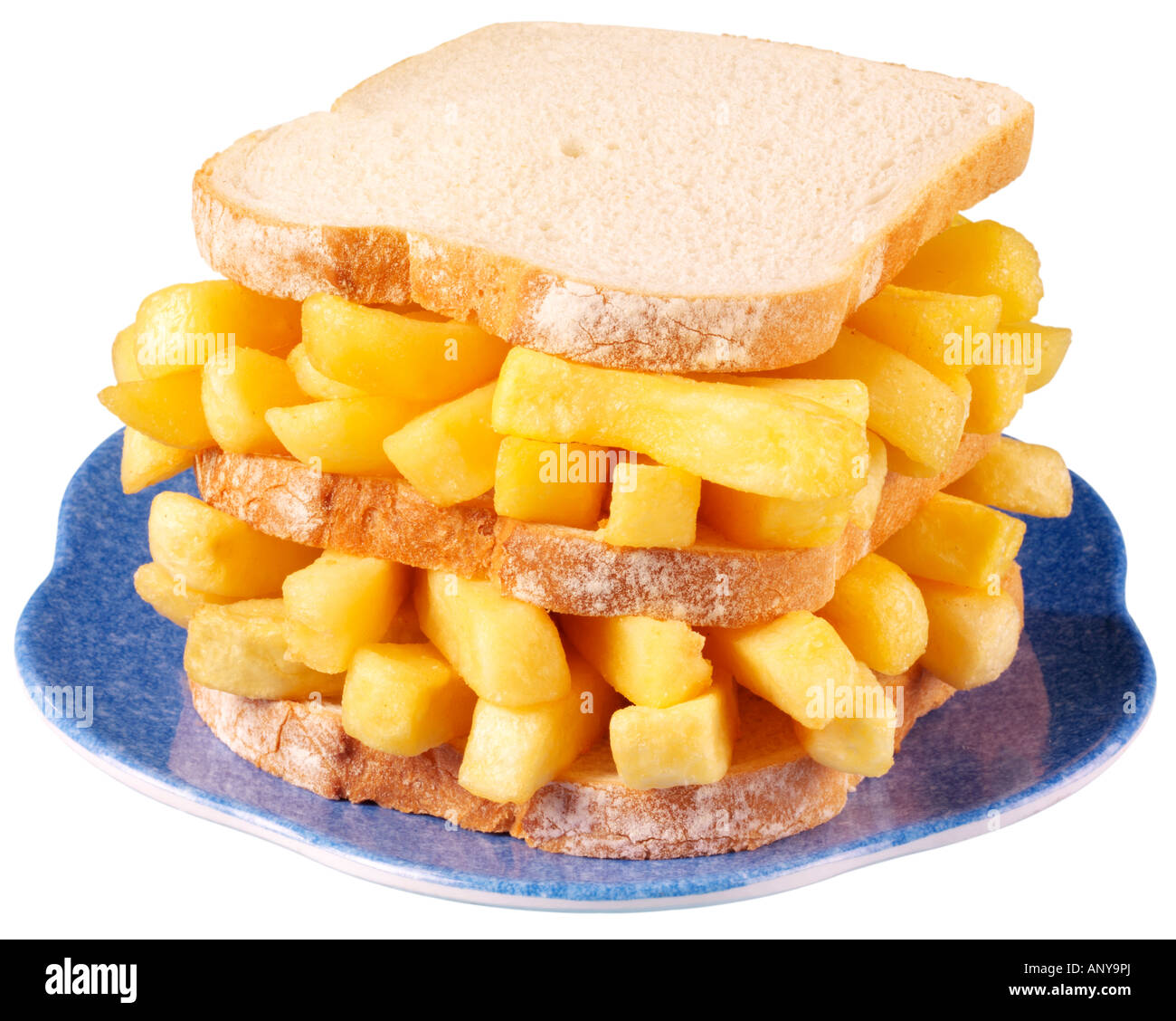 CHIP BUTTY ON PLATE Stock Photo - Alamy