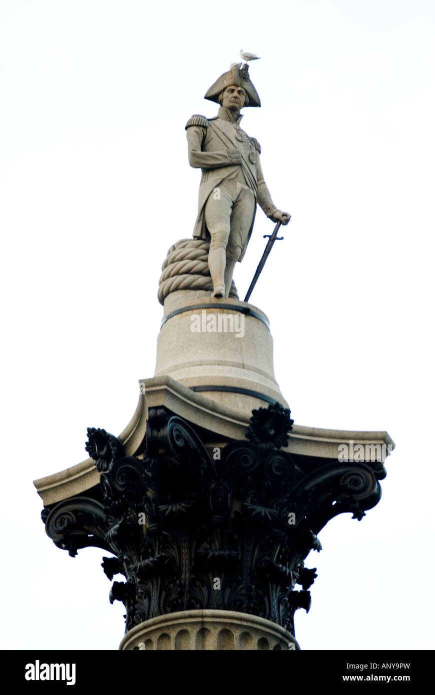 Trafalgar Square nelson victory battle column London Stock Photo - Alamy