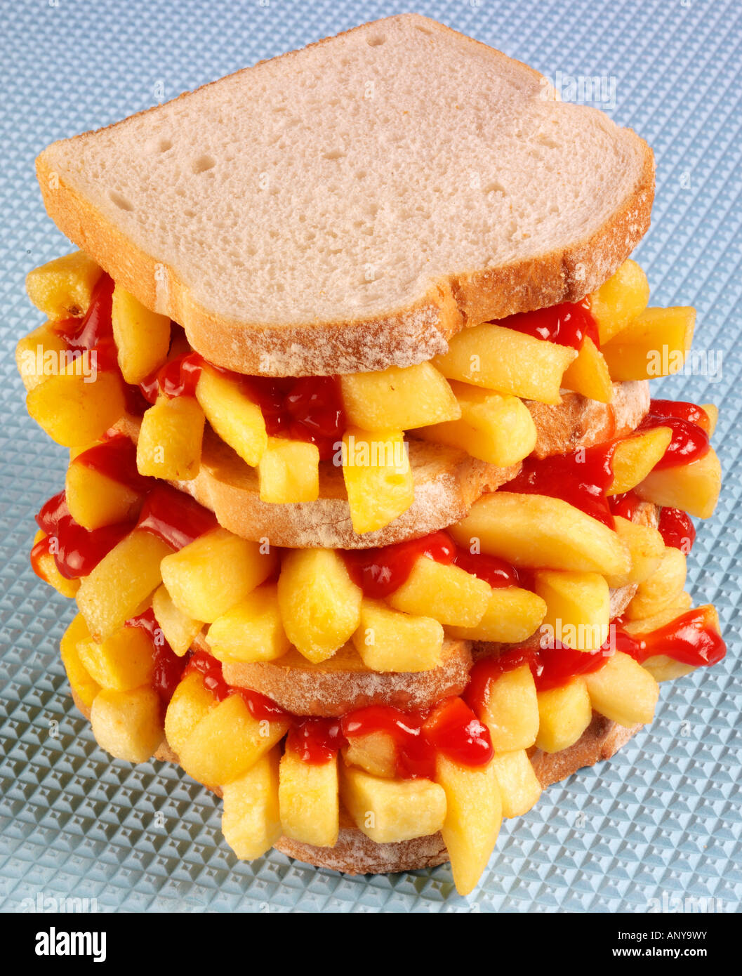 CHIP BUTTY SANDWICH WITH KETCHUP Stock Photo - Alamy