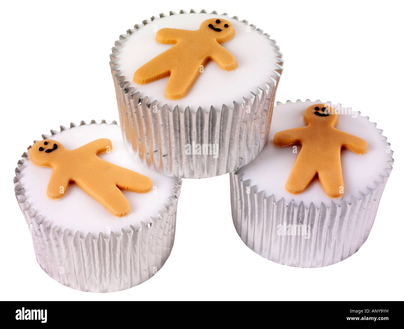 GINGERBREAD MAN FAIRY CAKES OR CUPCAKES Stock Photo - Alamy