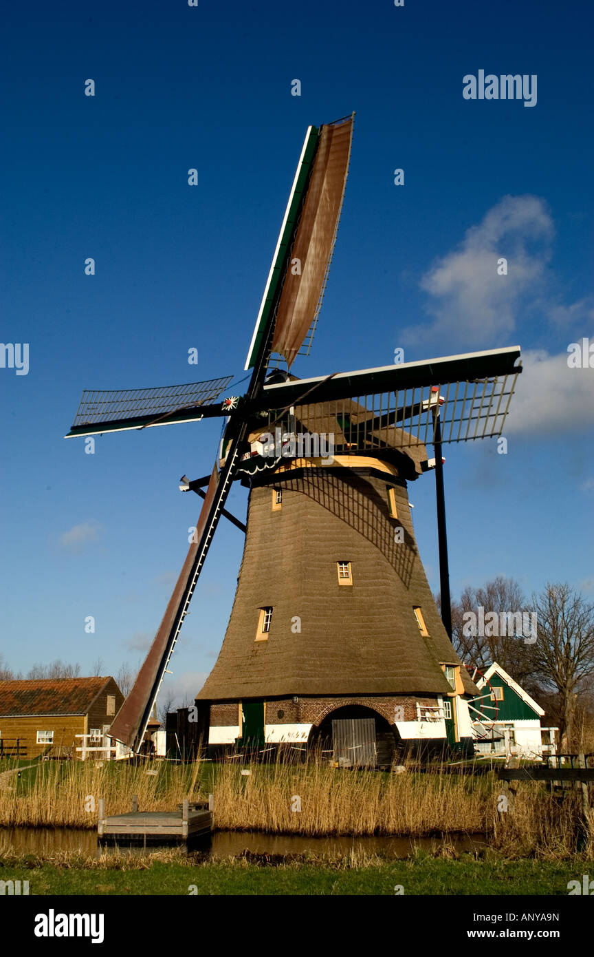 Windmill Leiden and Oud Ade Netherlands Holland Stock Photo - Alamy