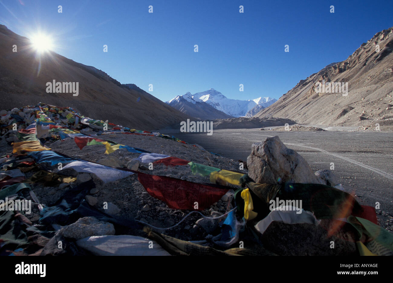 Tibet, Mt. Everest from the Rongbuk base camp Stock Photo - Alamy