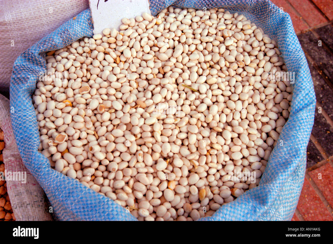 SACK OF HARICOT BEANS IN MARKET Stock Photo - Alamy