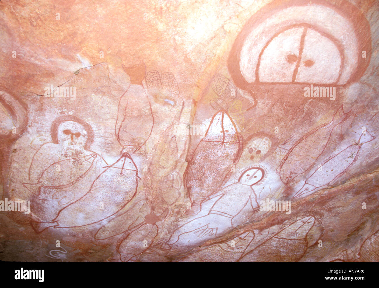 Australia, The Kimberley, Raft Point. Wandjina figures, painted by ...