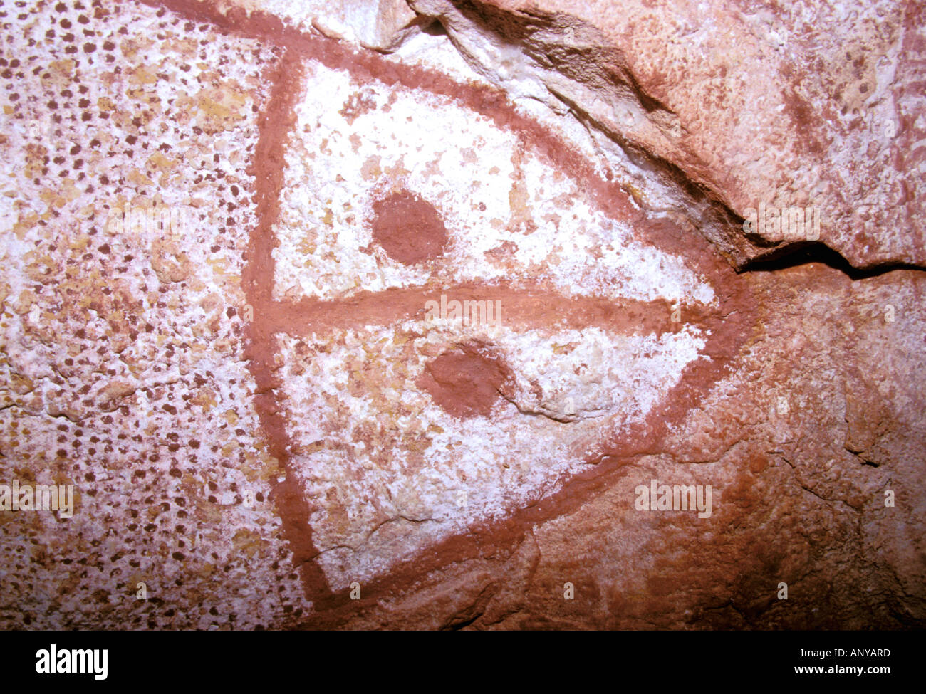 Australia, The Kimberley, Raft Point. Wandjina Fish figure, painted by ...