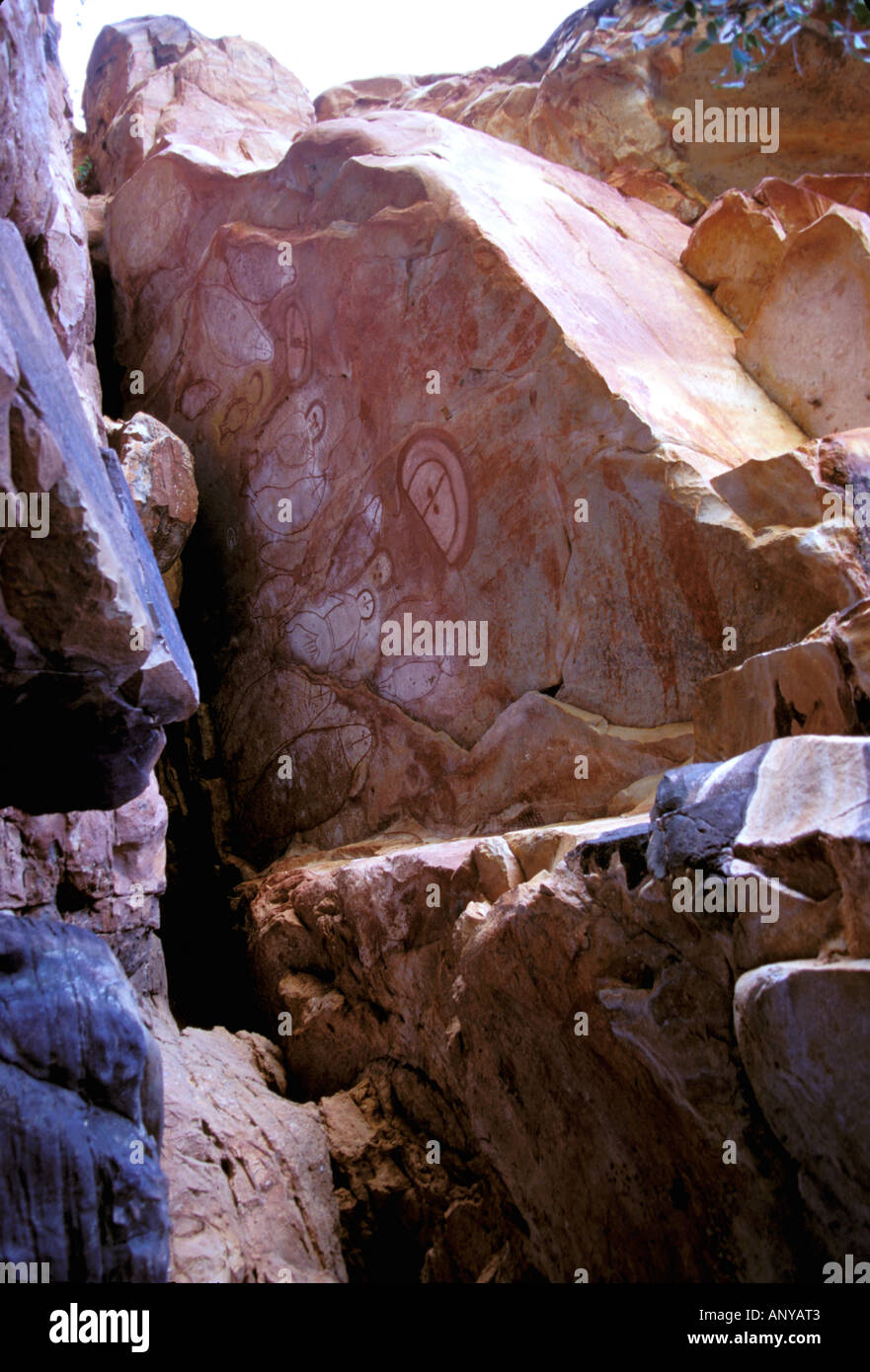 Australia, The Kimberley, Raft Point. Wandjina figures, painted by ...