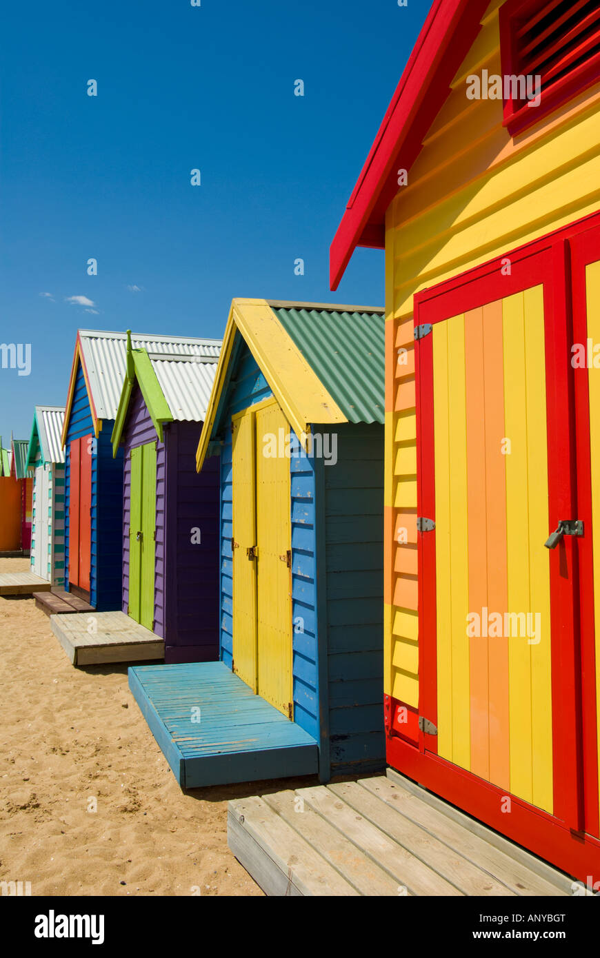 Colourful Wooden Beach Boxes Stock Photo - Alamy