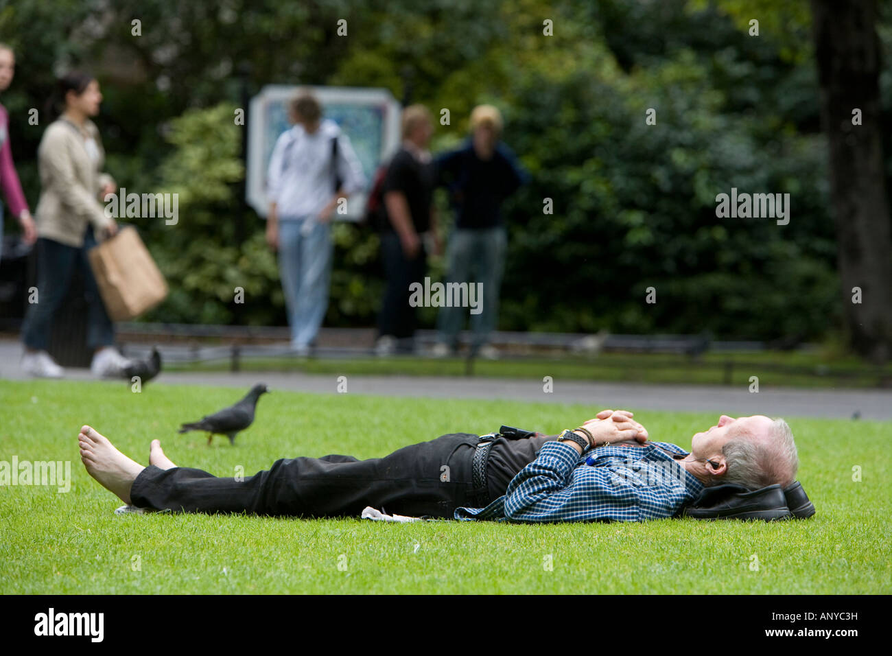 man sleeping in park during the day, dublin, ireland Stock Photo - Alamy