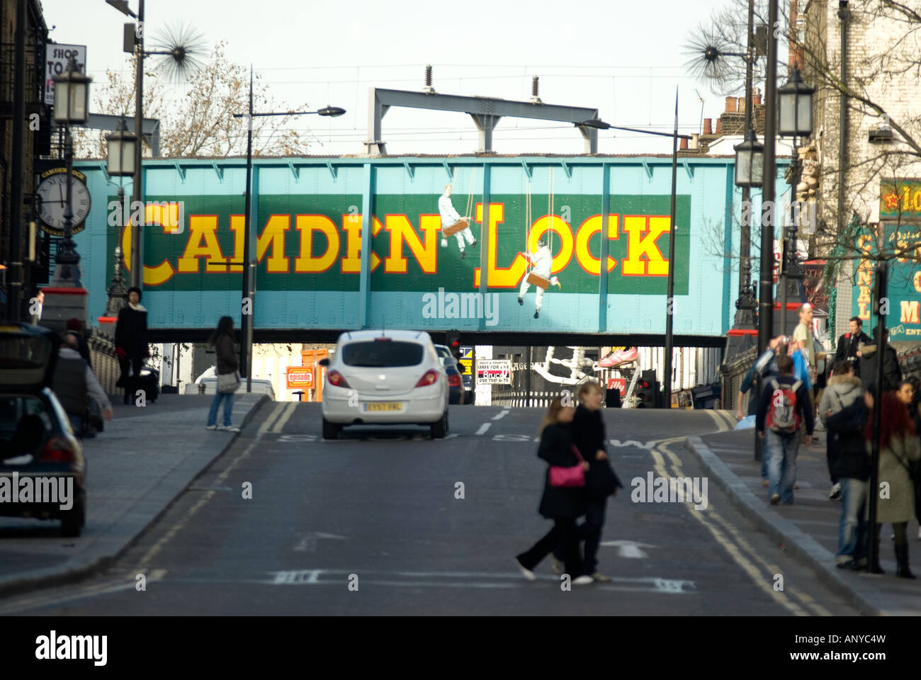 camden town lock bridge and street London Stock Photo - Alamy