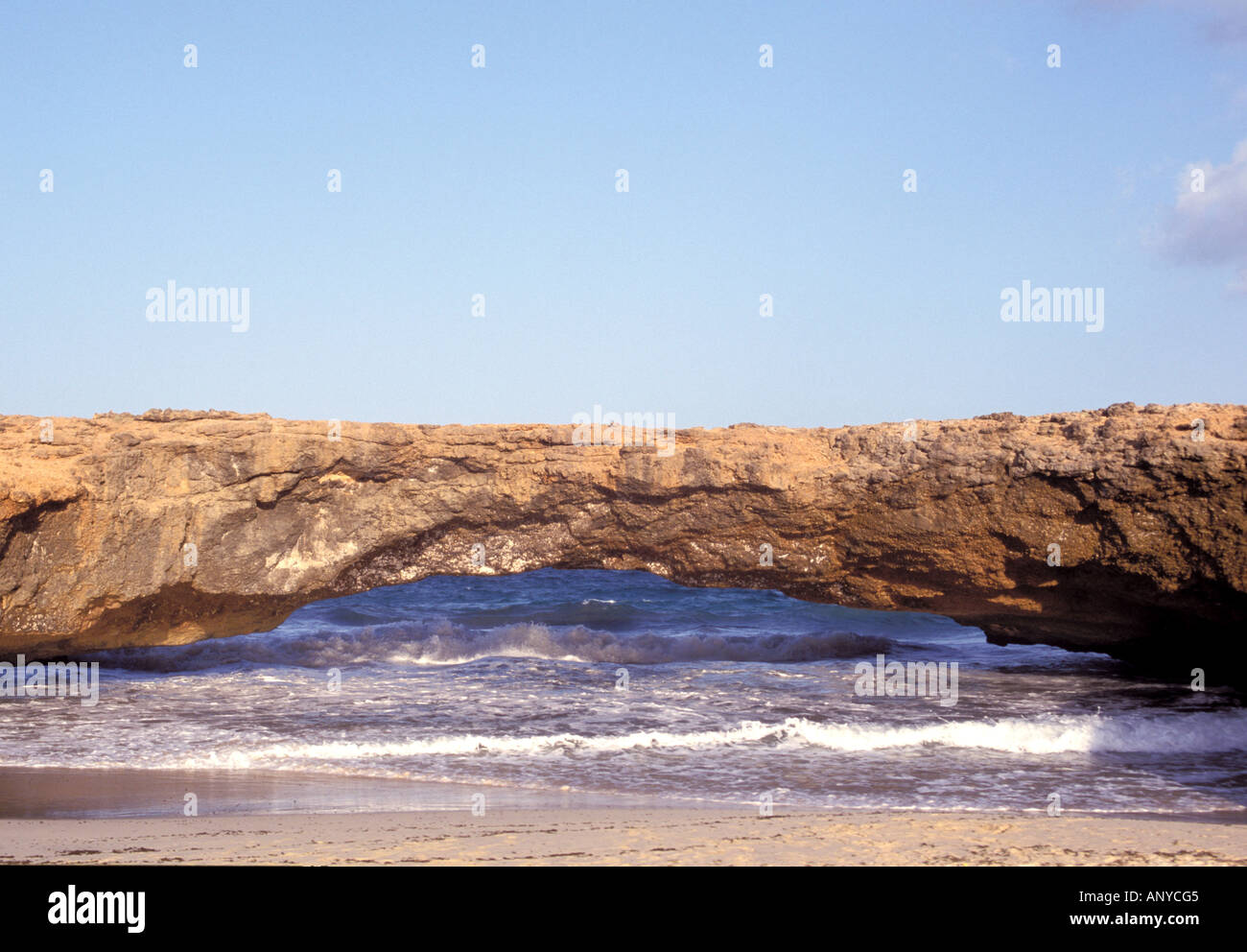 Caribbean, Aruba. Natural bridge Stock Photo - Alamy