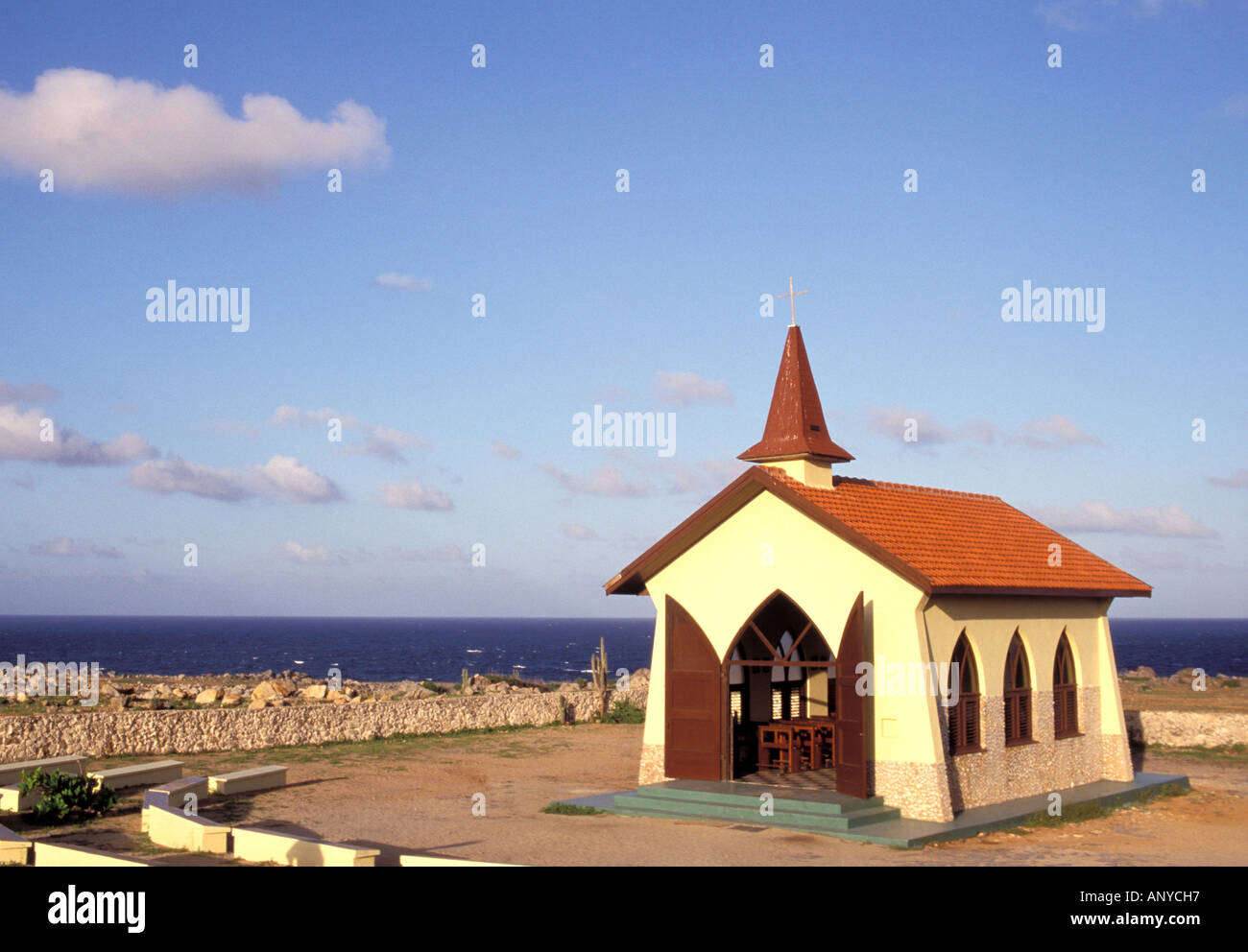 Caribbean, Aruba. Alto Vista Chapel Stock Photo - Alamy