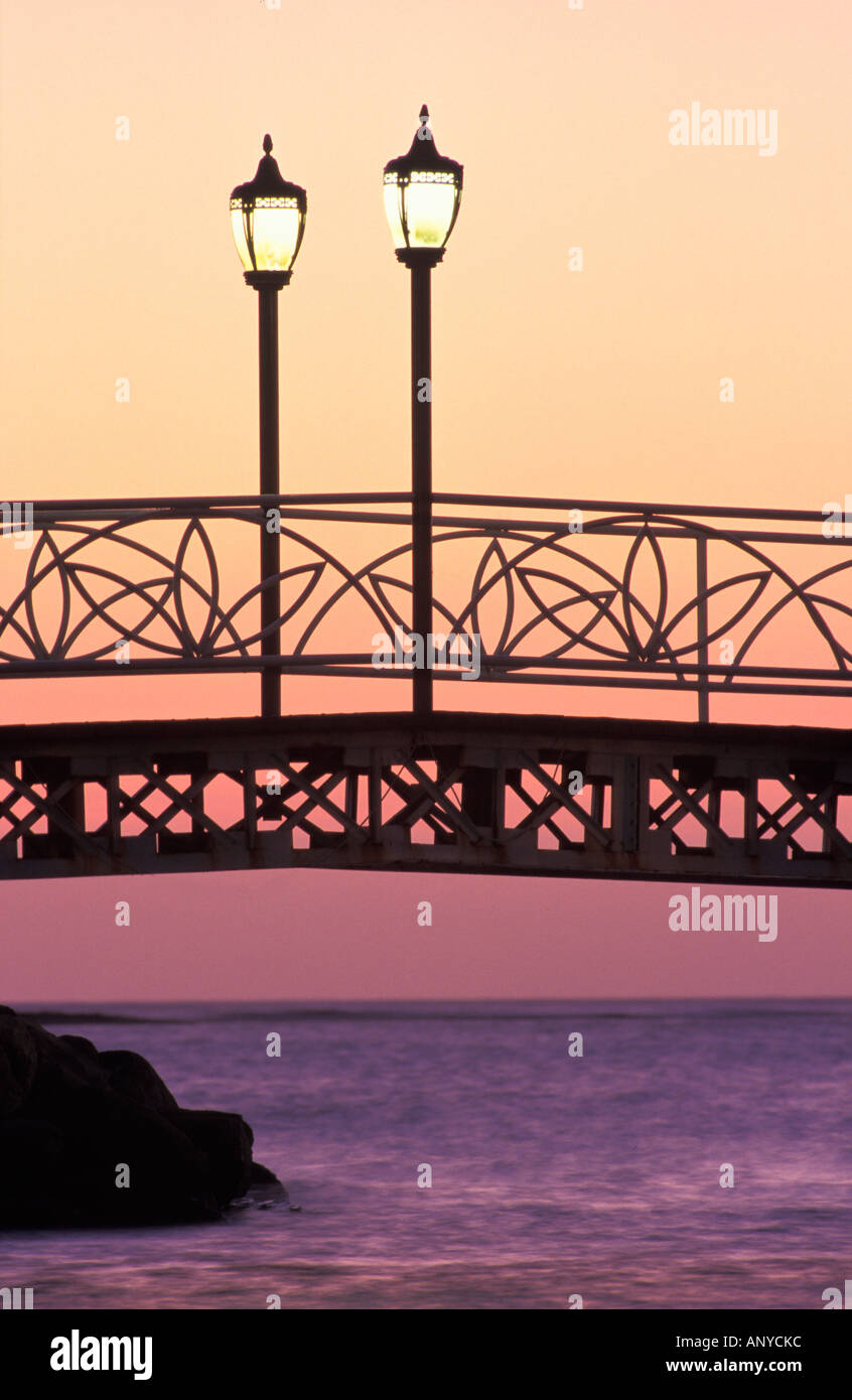 Caribbean, Aruba, Oranjestad, Bridge at sunset Stock Photo - Alamy