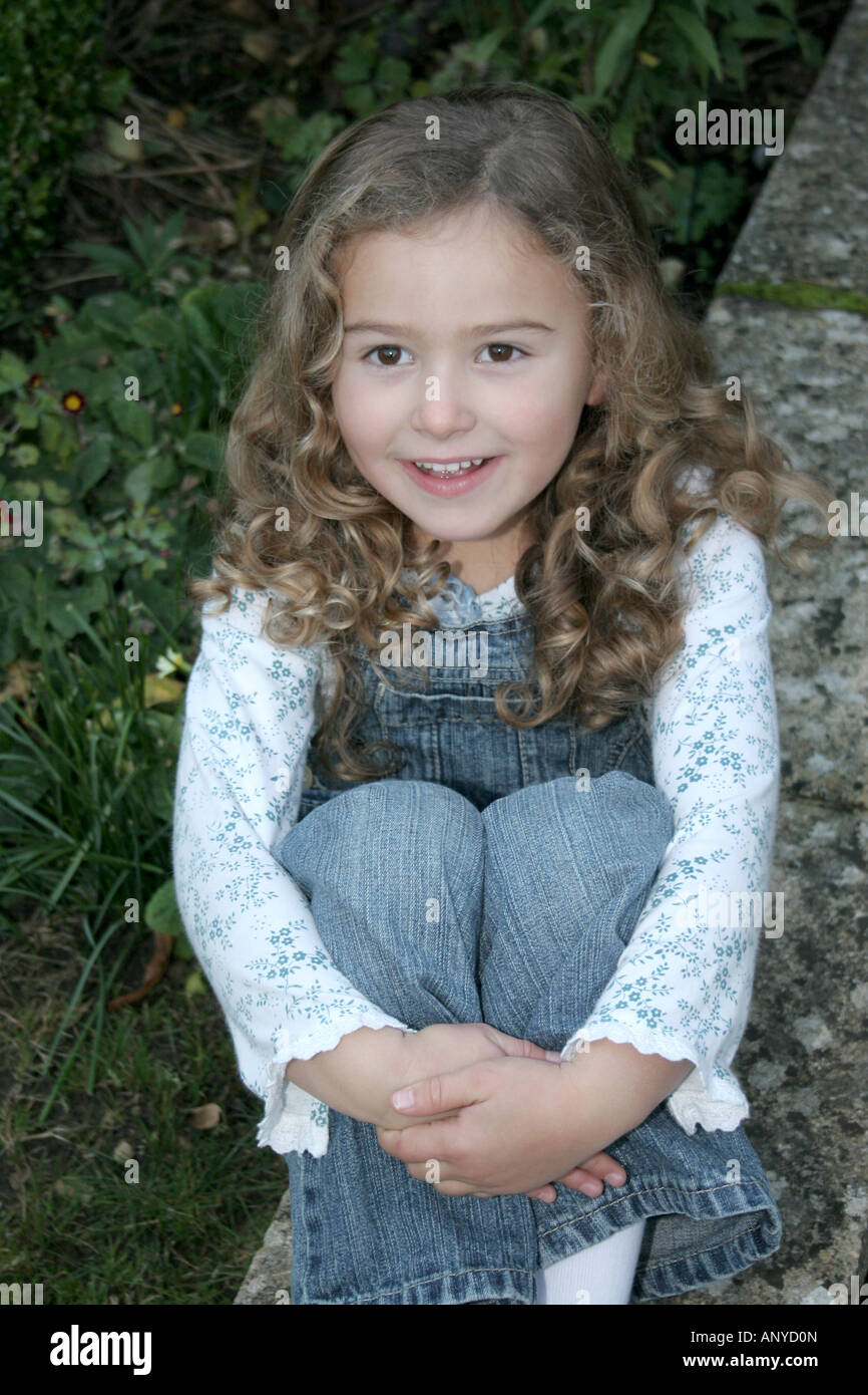 A modern portrait of a six year old girl Stock Photo - Alamy