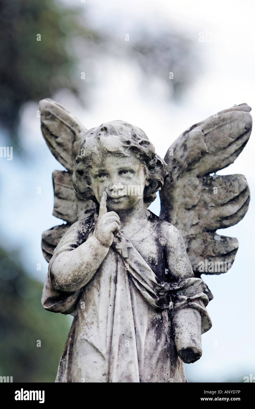angel statue in the beautiful island of ilha grande near rio de janeiro ...