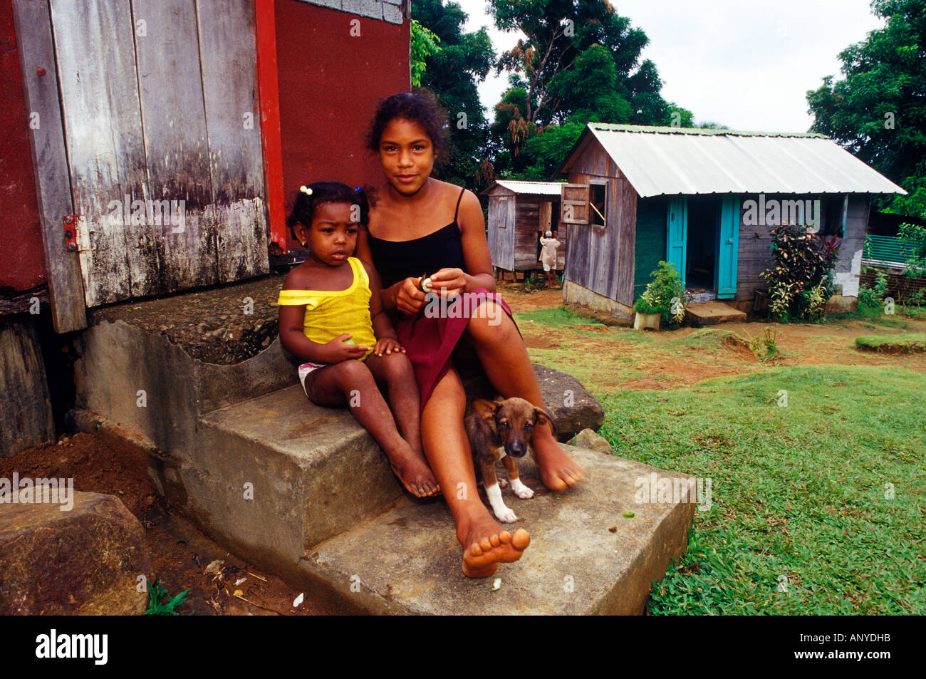 Carib Indian children, Carib Nation Territory, Dominica, Caribbean ...