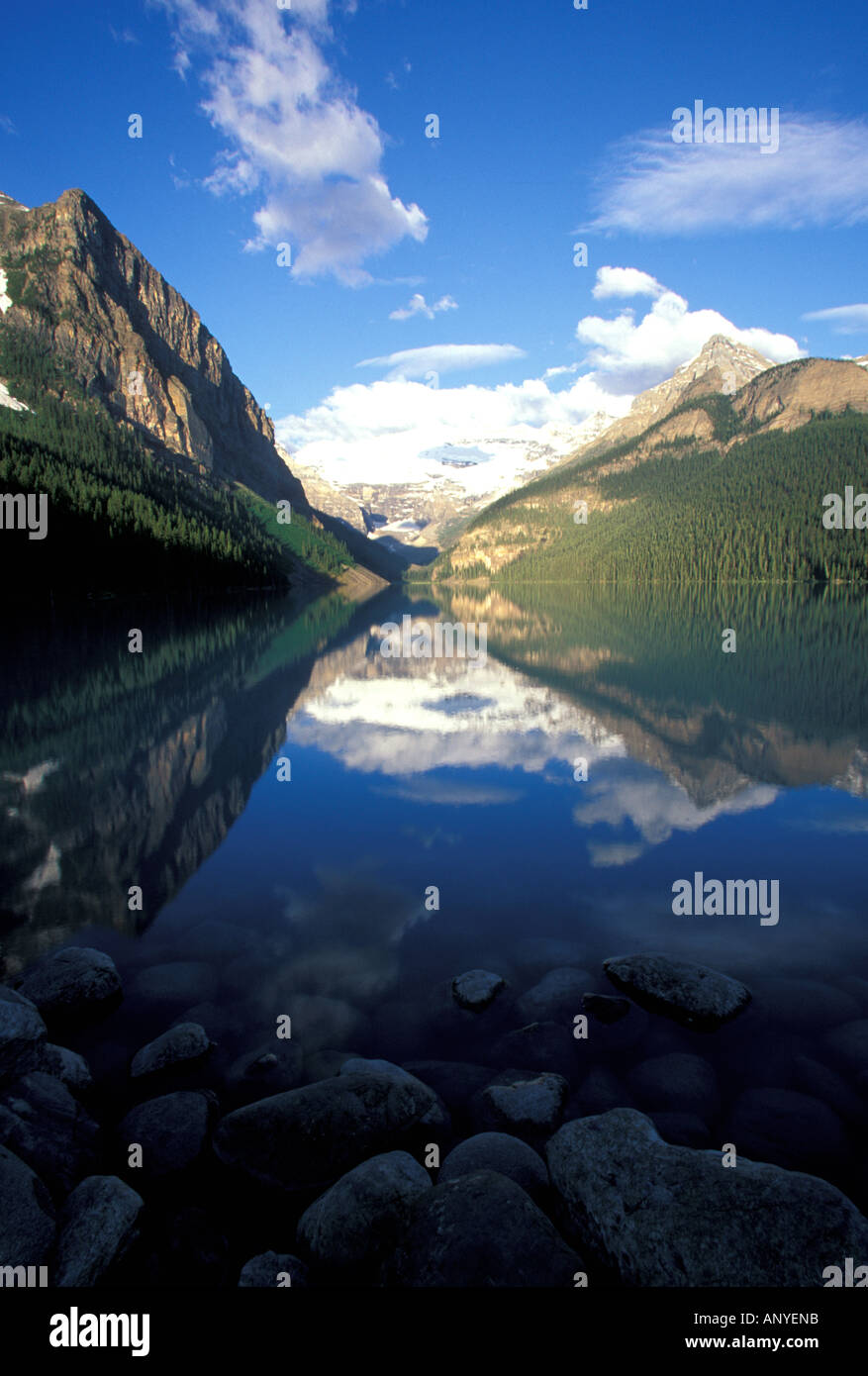 North America, Canada, Alberta, Banff NP, Victoria Glacier and Lake ...