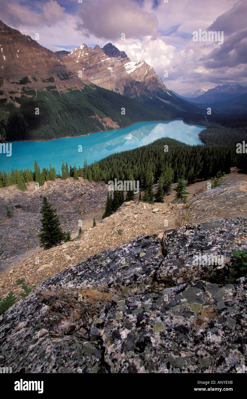 North America, Canada, Alberta, Banff National Park. Chephren Lake ...