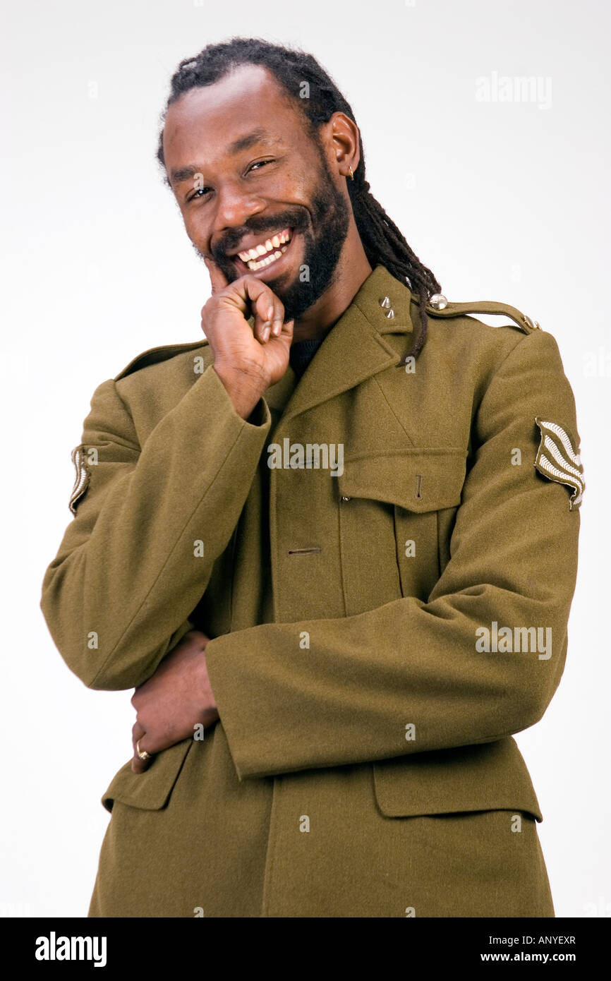 Black man in army jacket hi-res stock photography and images - Alamy