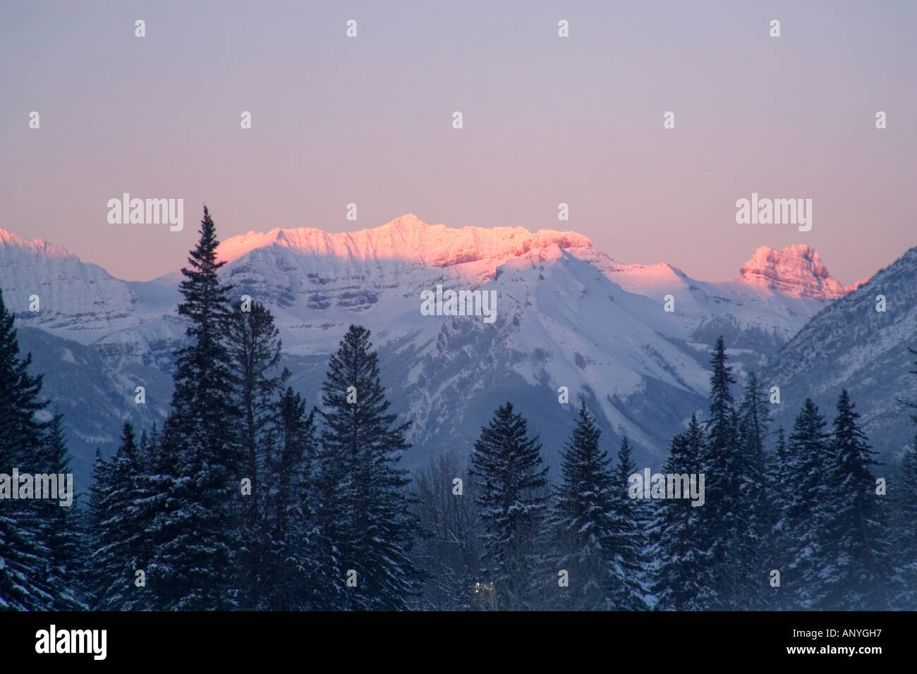 Canada, Banff, View of Mt. Edith and Sawback Range Stock Photo - Alamy