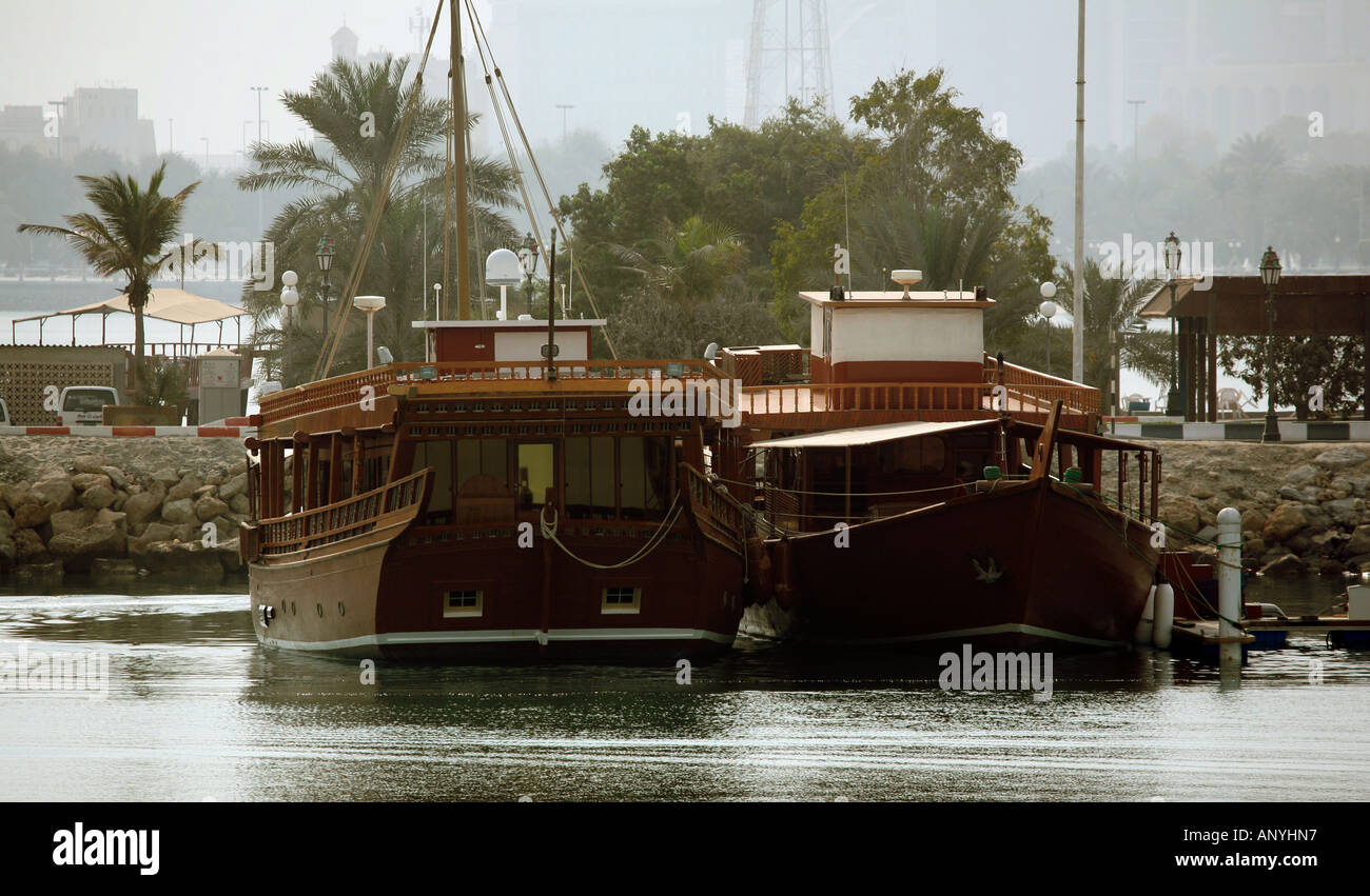 Traditional dhow boat in abu dhabi hi-res stock photography and images ...