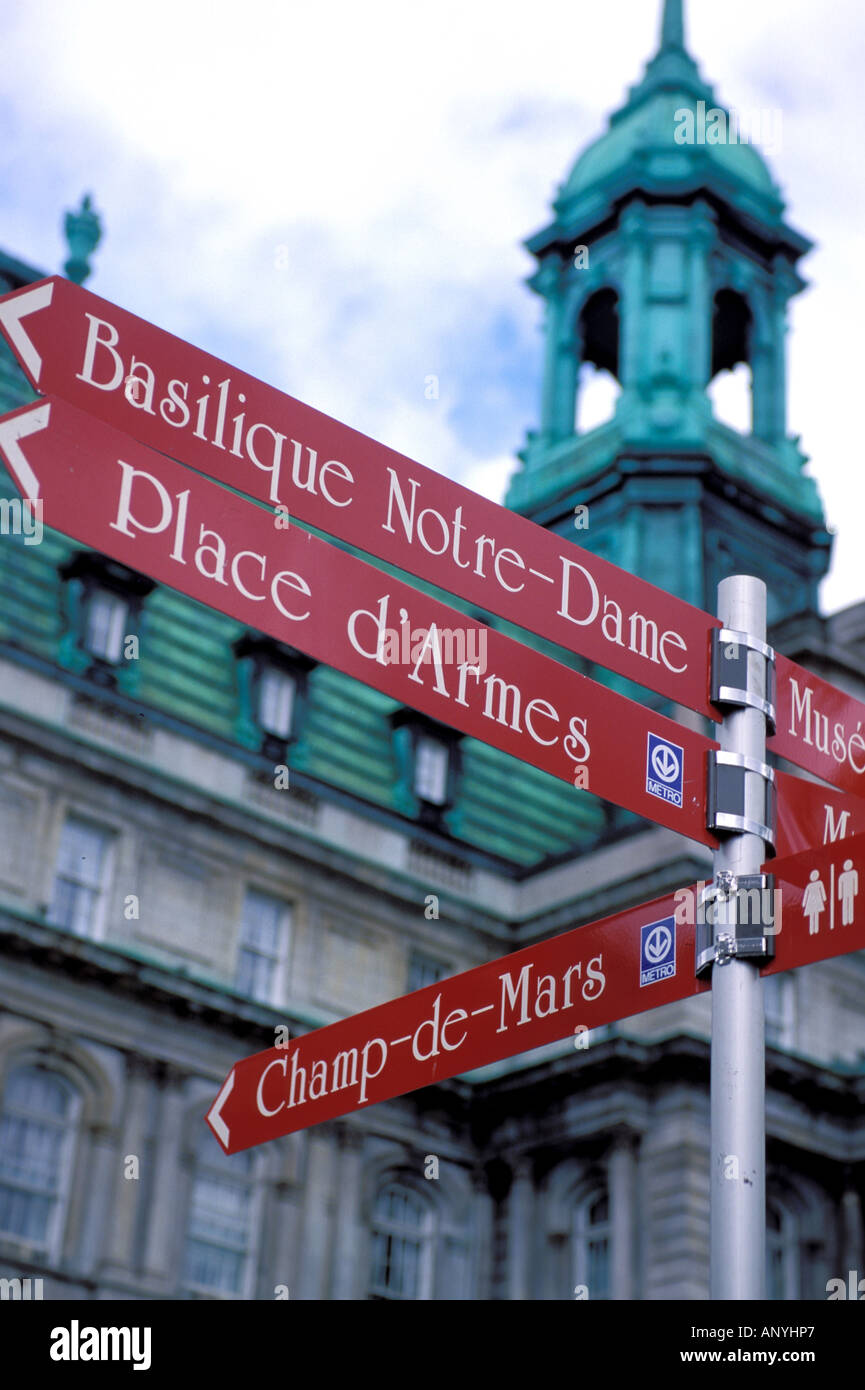 North America, Canada, Quebec, Montreal. French language signs Stock ...