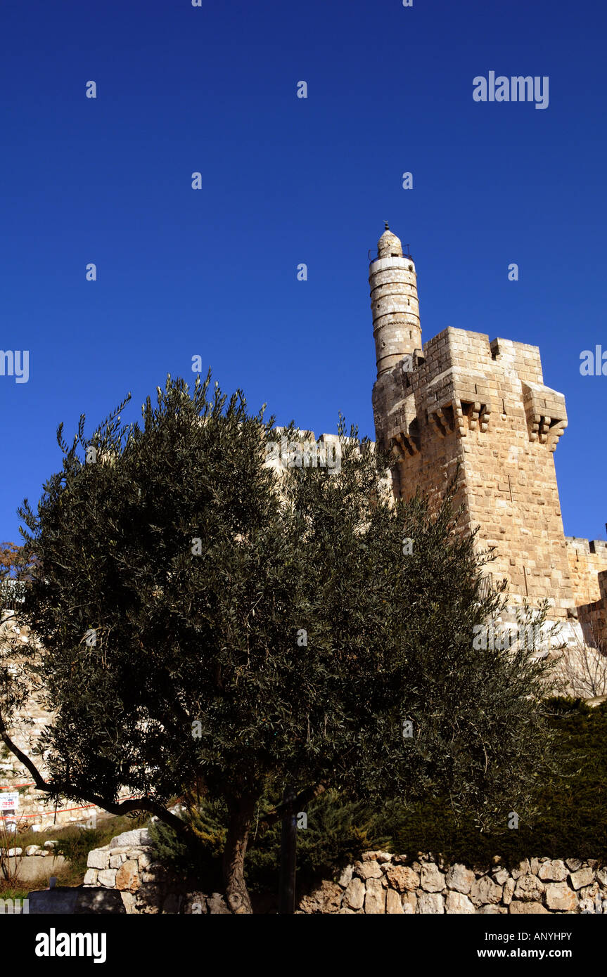 Tower of David old city wall Jerusalem Israel Stock Photo - Alamy