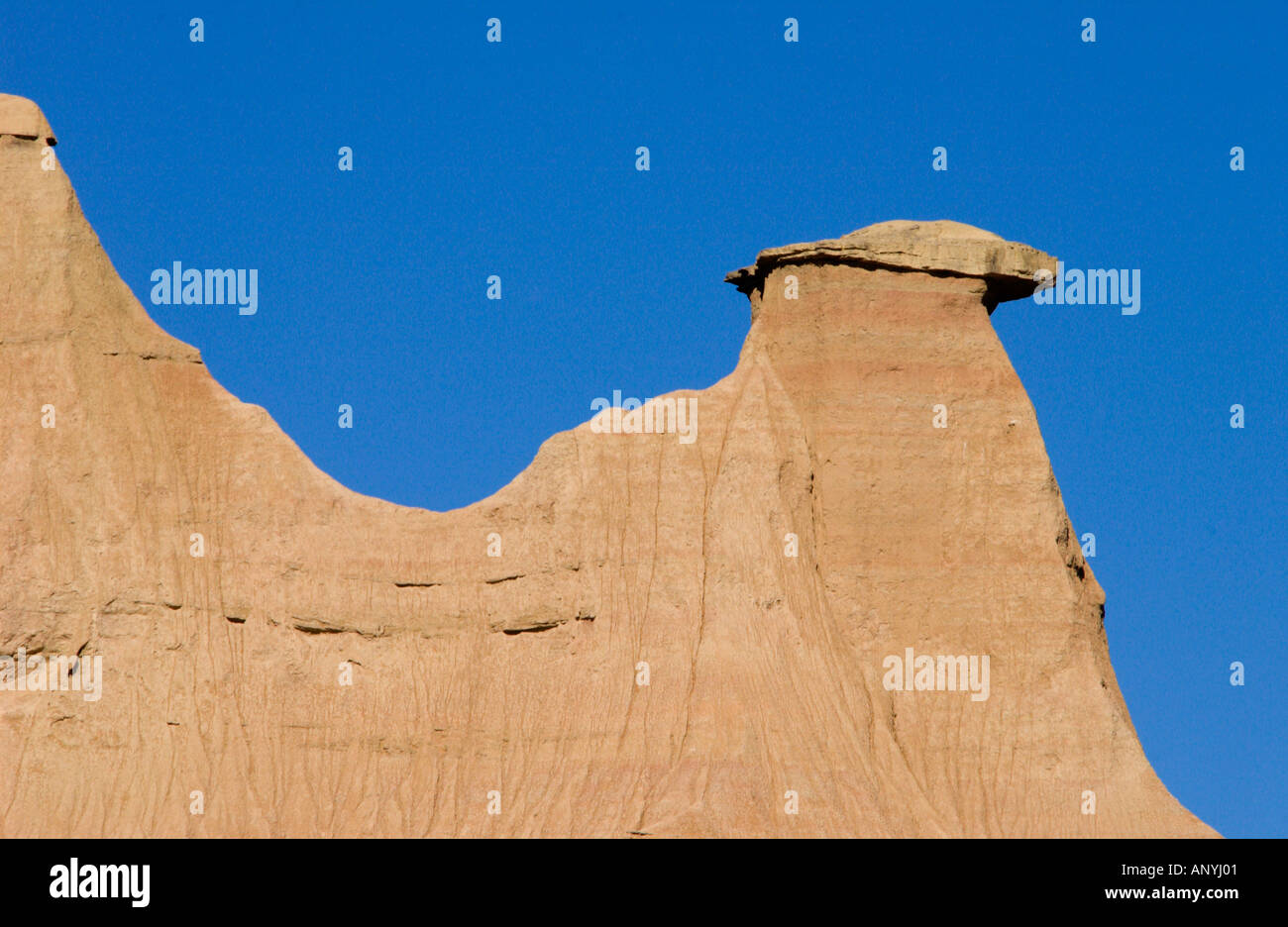 Geological formation due to erosion of the clay substrate, Piskerra ...
