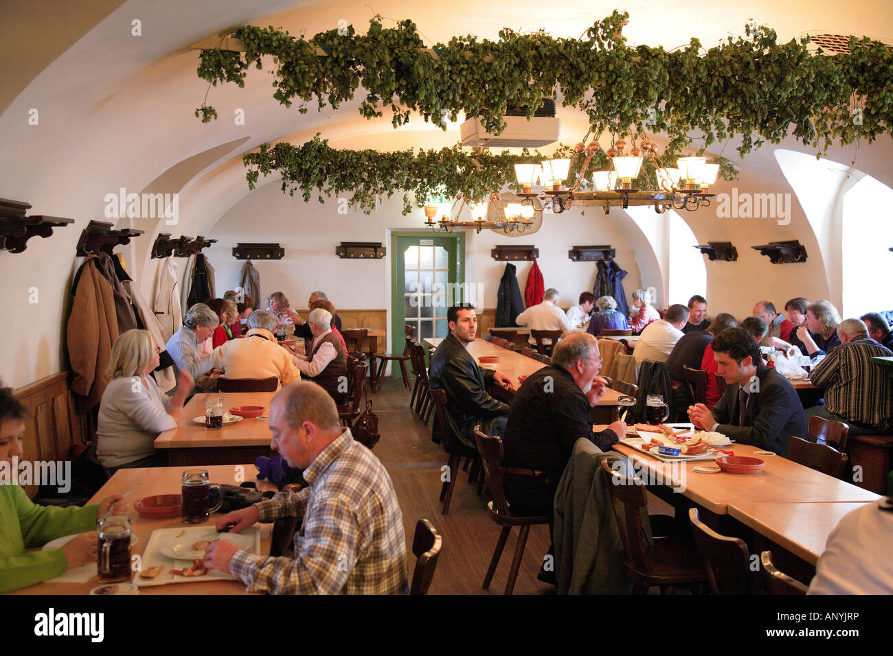 the restaurant and beergarden of the monastery of Andechs, Germany ...