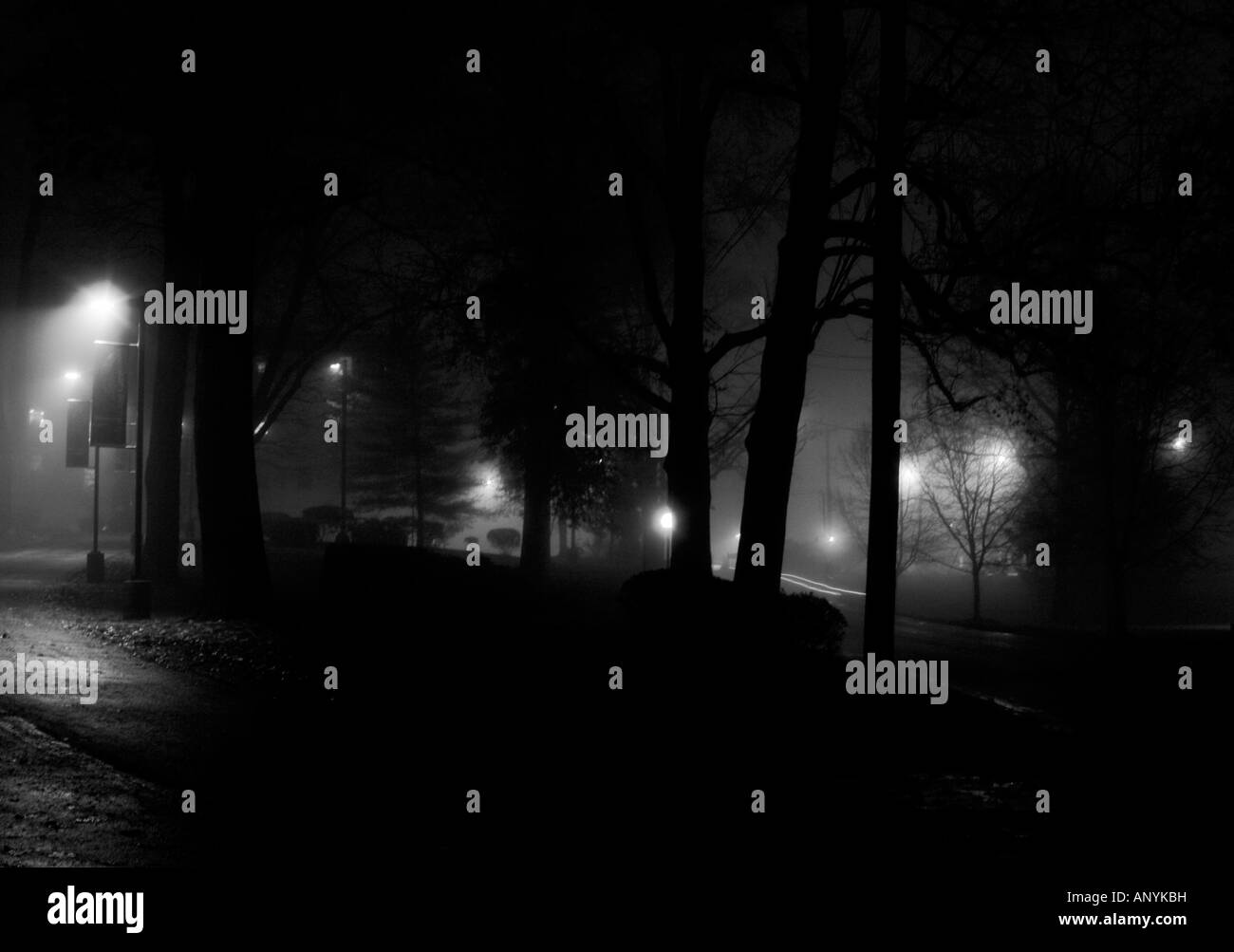 Morning fog city Black and White Stock Photos & Images - Alamy