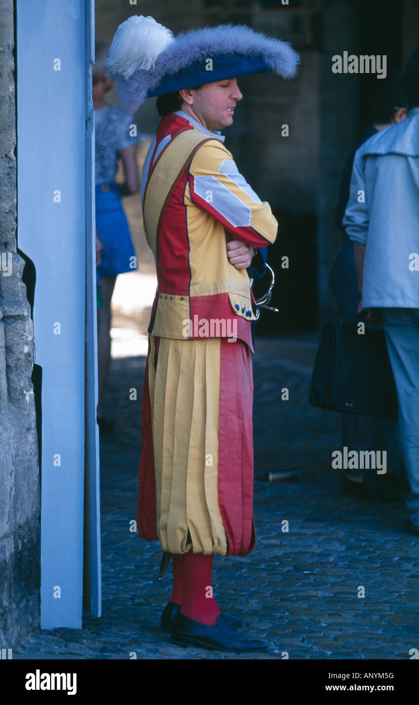 Palace guard at the entrance of the Pope's Palace. Avignon, France ...
