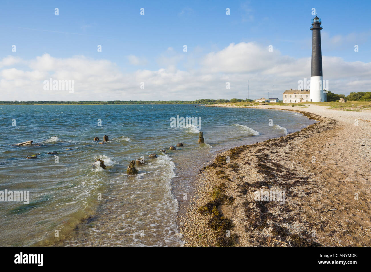 The Sõrve lighthouse and beach, Sõrve peninsula, Saaremaa, Estonia ...