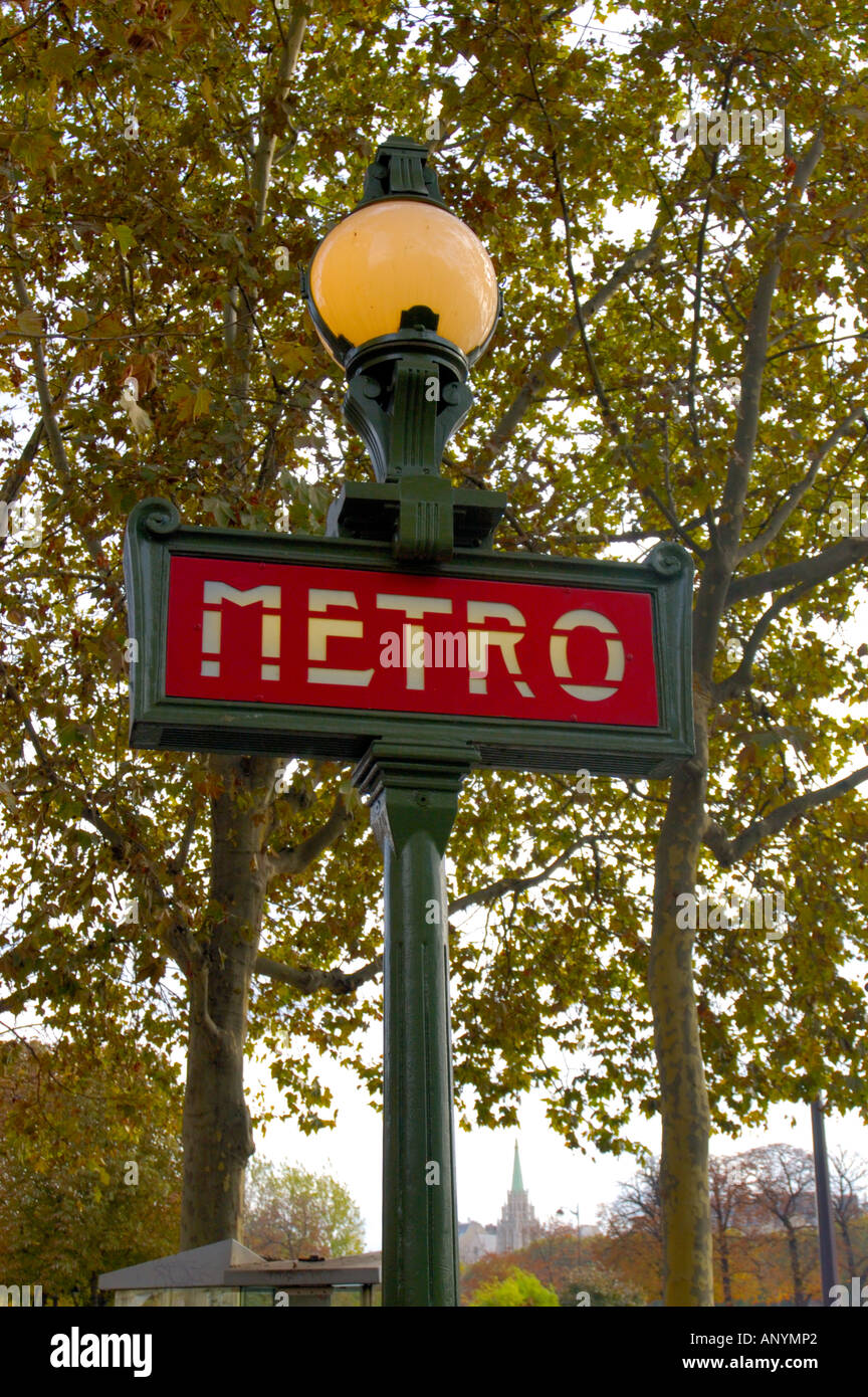 France, Paris, Metro sign Stock Photo - Alamy