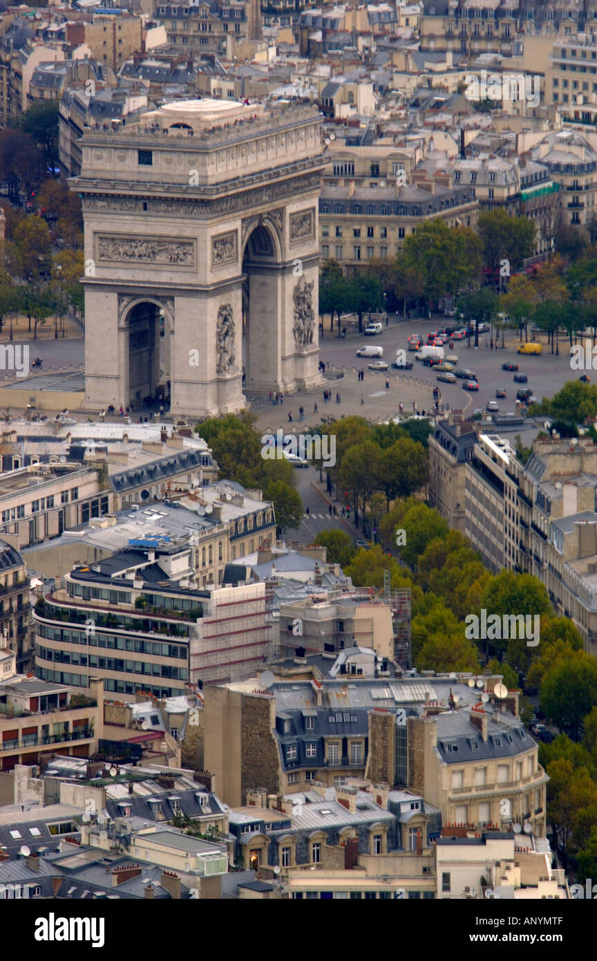 France, Paris, Arc de Triomphe, view from Eiffel Tower Stock Photo - Alamy