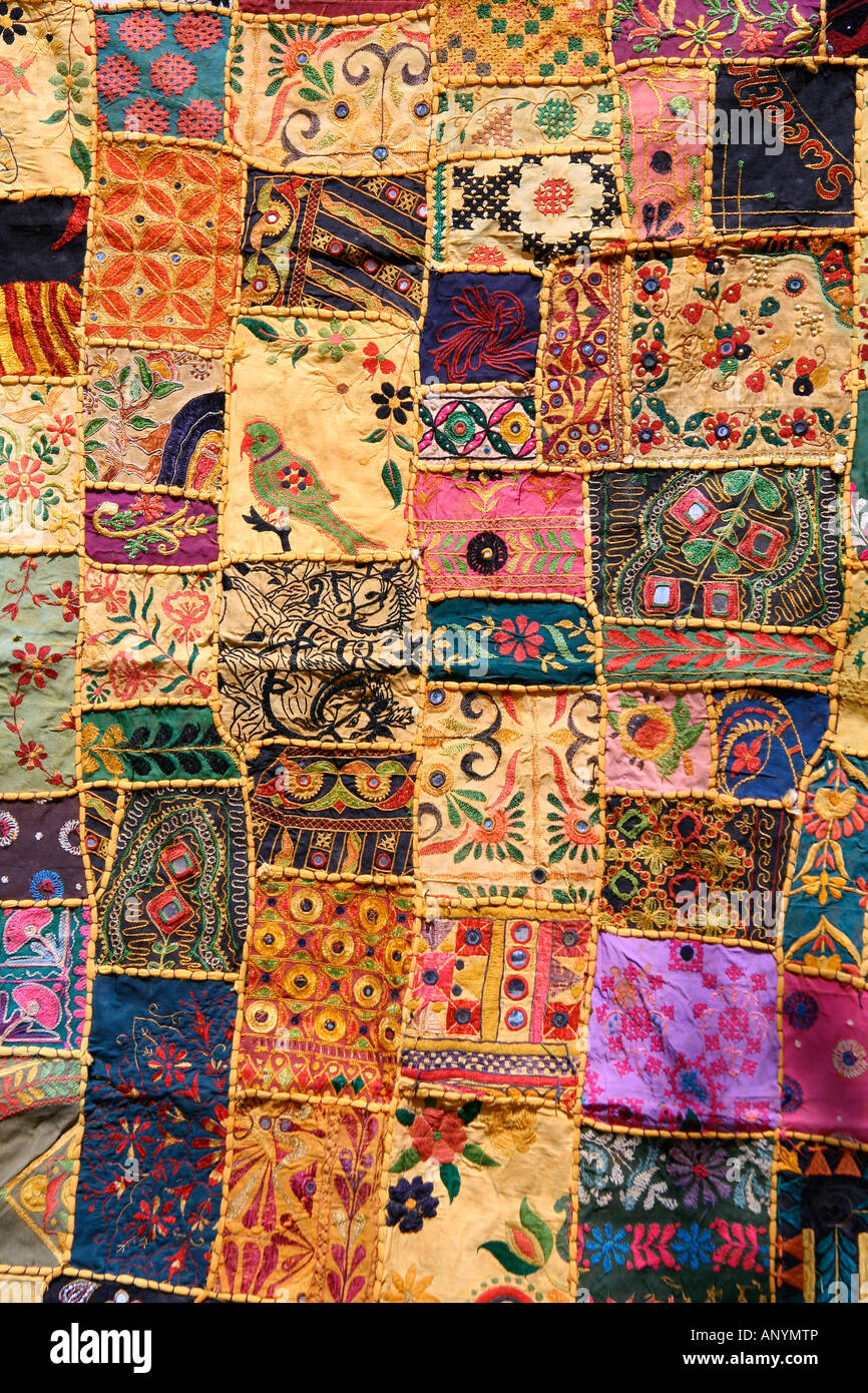 indian patchwork wall cloth Stock Photo - Alamy