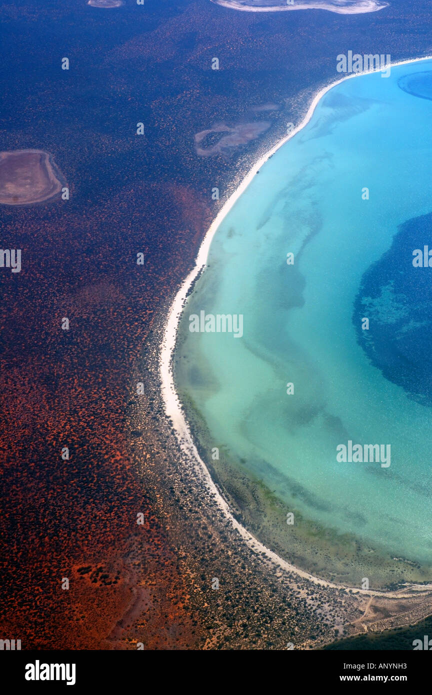 Shark Bay Marine Park and World Heritage Area aerial view of section of ...