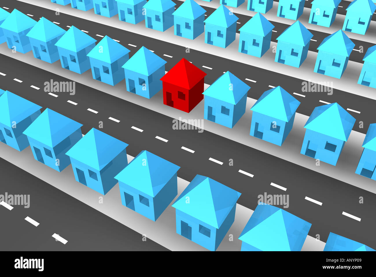 3d house line blue white home estate hi-res stock photography and ...