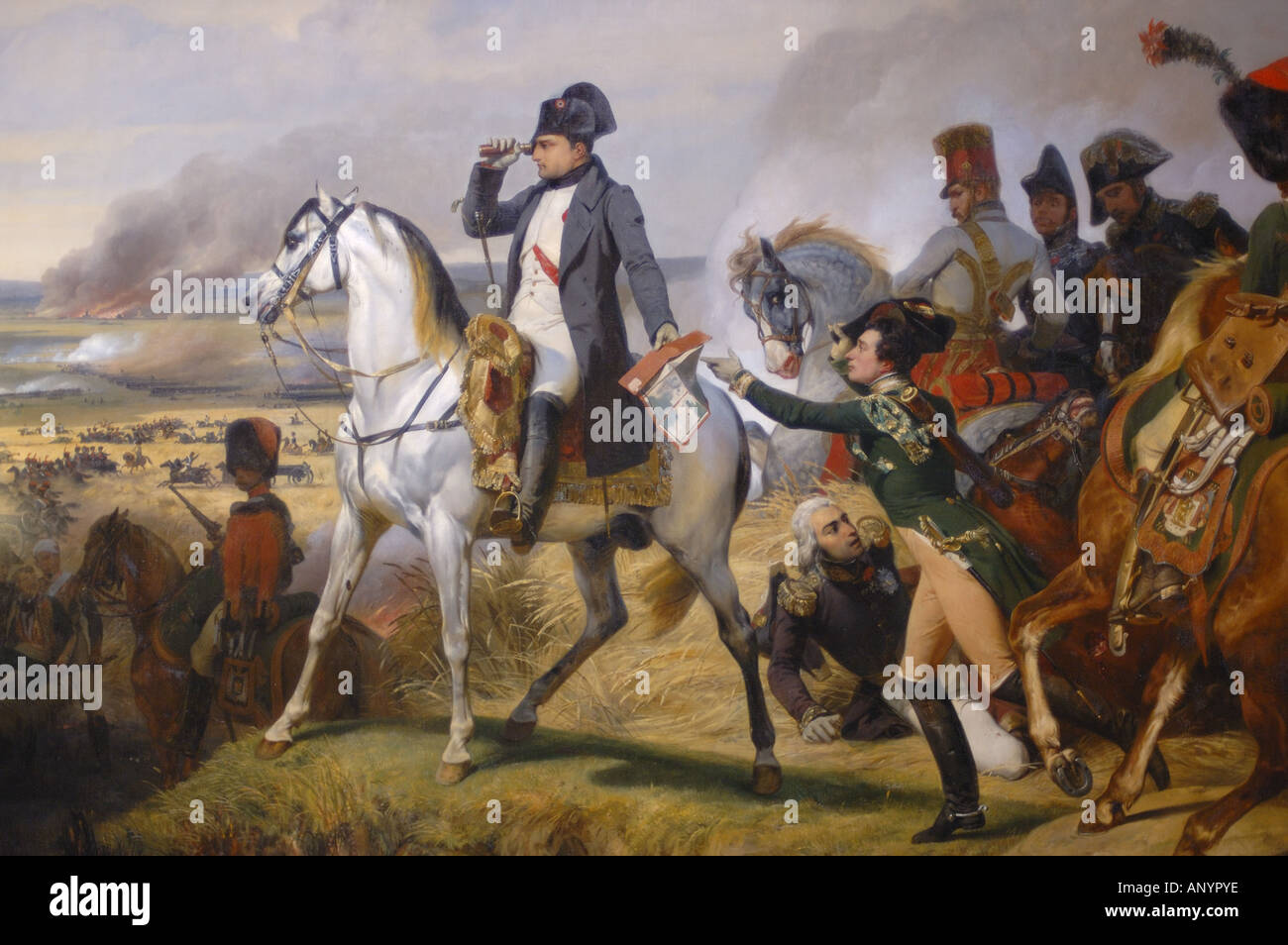 France, Versailles, painting of Napoleon in Hall of Battles Stock Photo ...