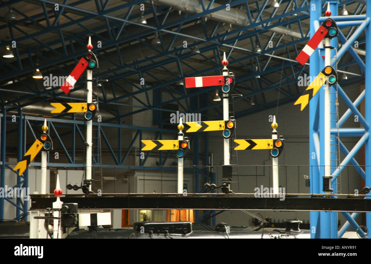 Display of Railway Signals at the National Railway Museum Stock Photo ...