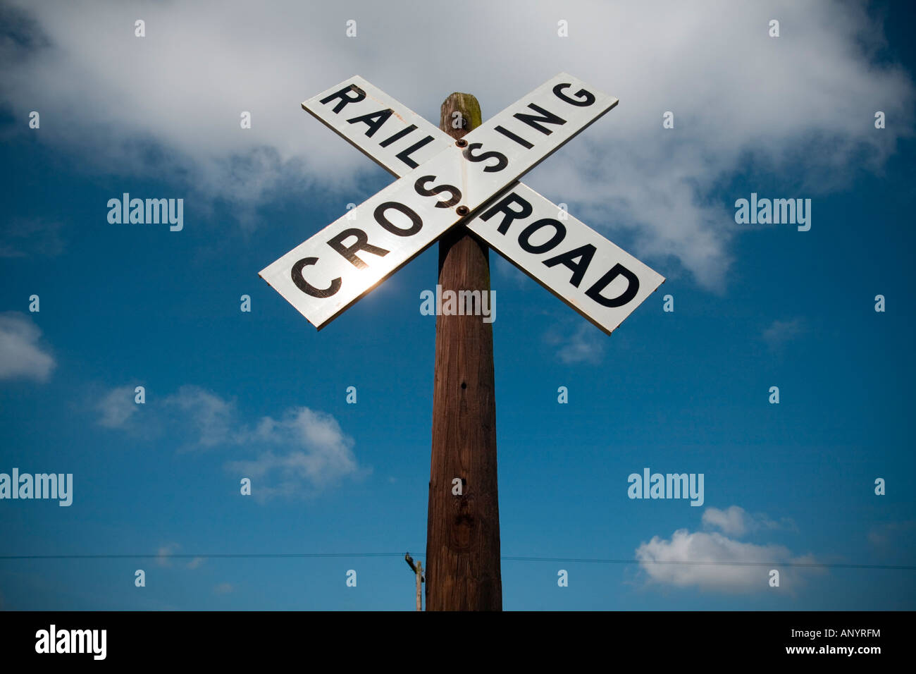 Railroad crossing warning sign in rural South Carolina Stock Photo - Alamy