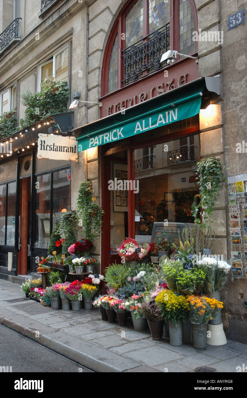 France, Paris, Patrick Allain florist in Ile St. Louis Stock Photo - Alamy