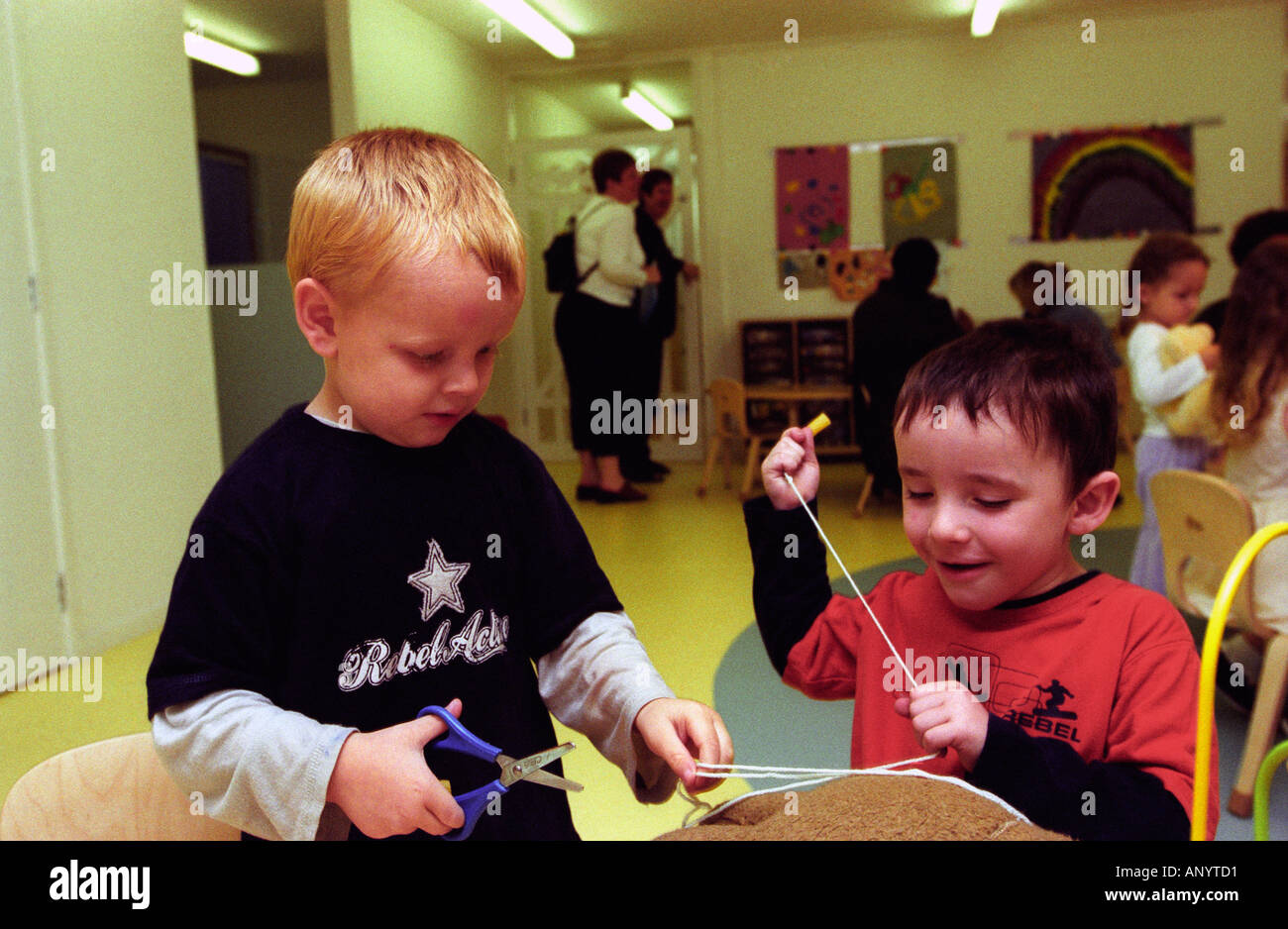 Kids playing in creche, London UK Stock Photo - Alamy