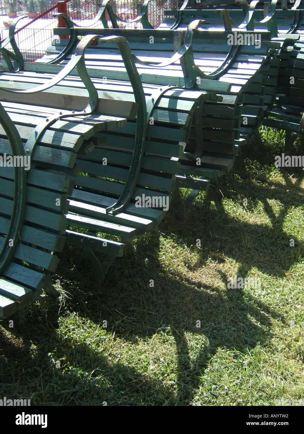 stack of park benches Stock Photo - Alamy