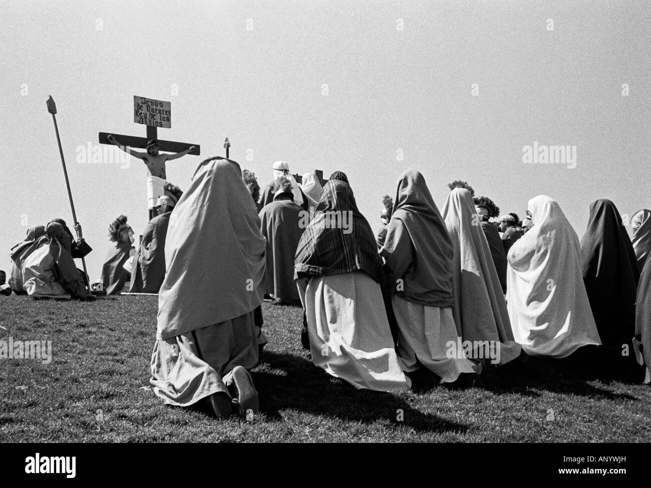 A man reenacting the Passion and crucifixion of Christ is crucified in ...