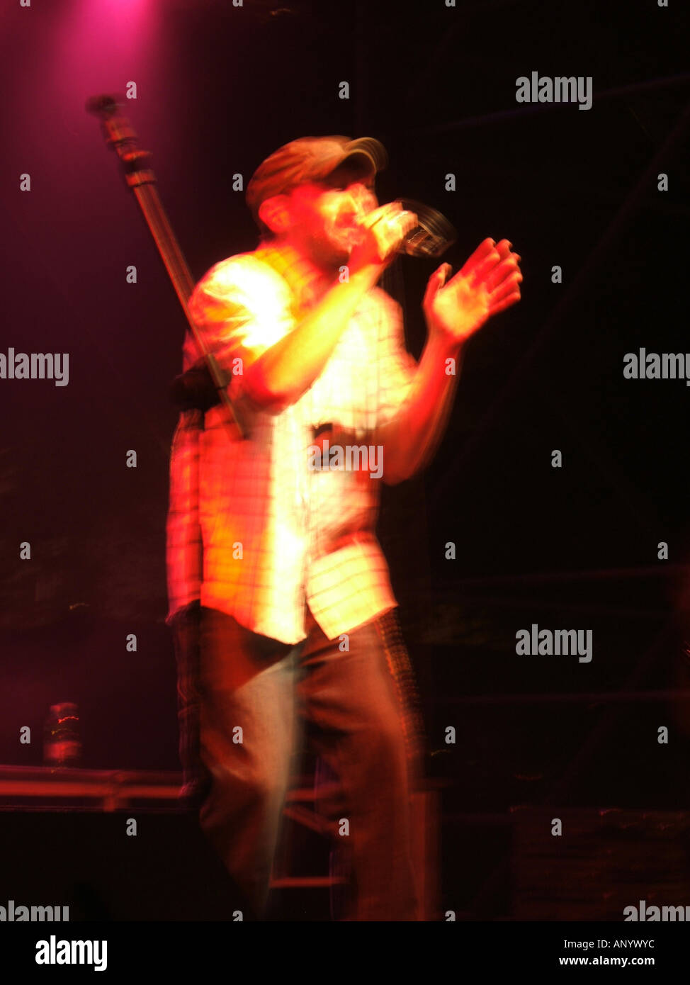 band playing in open air gig at night Stock Photo - Alamy