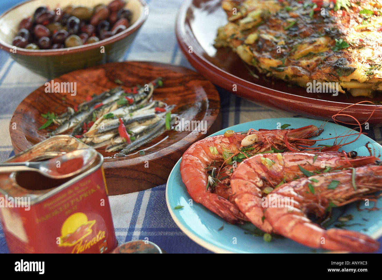 table of tapas Stock Photo - Alamy