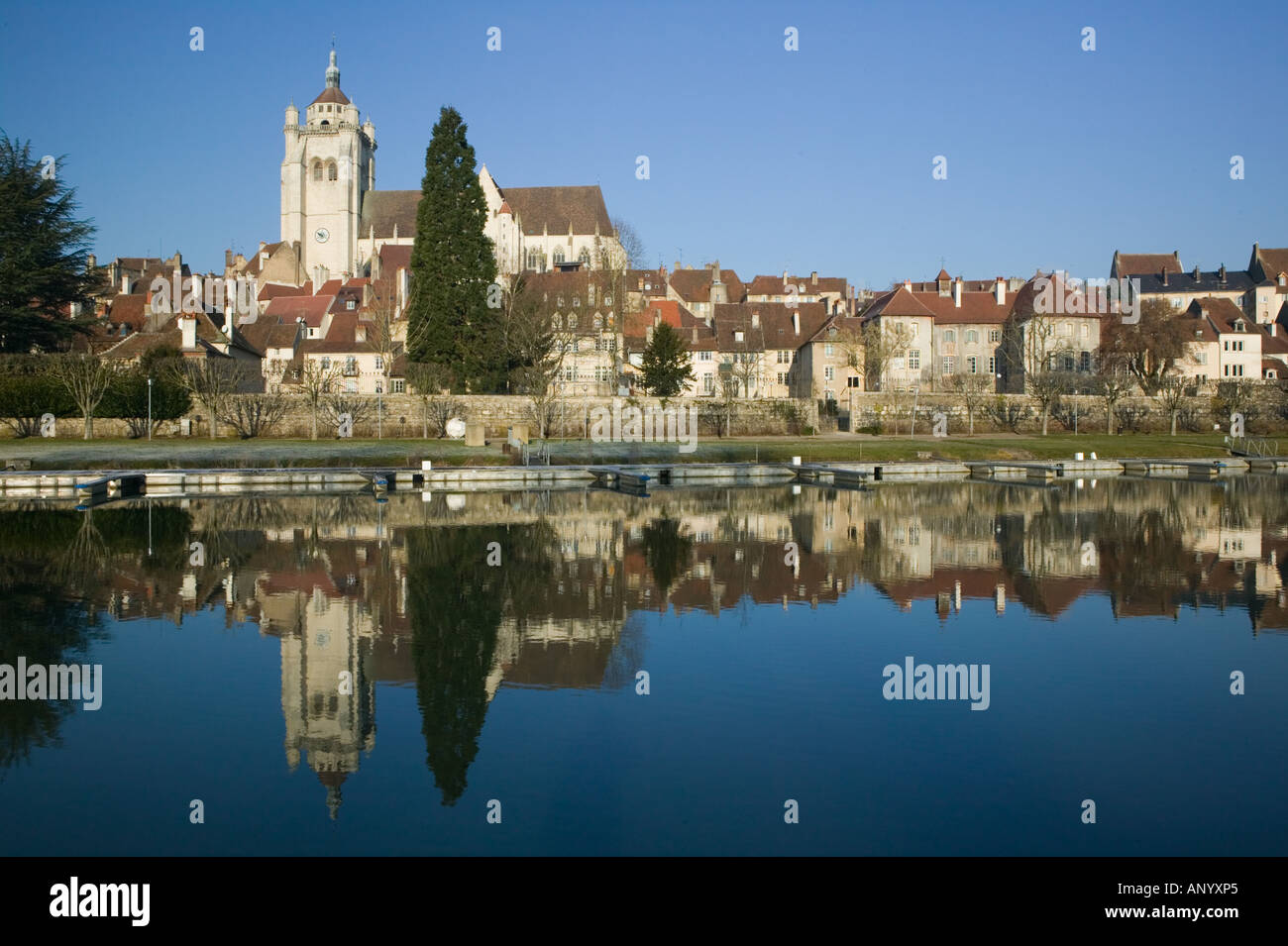 Europe, France, Jura, DOLE: Town View with Collegiale Notre Dame Church ...