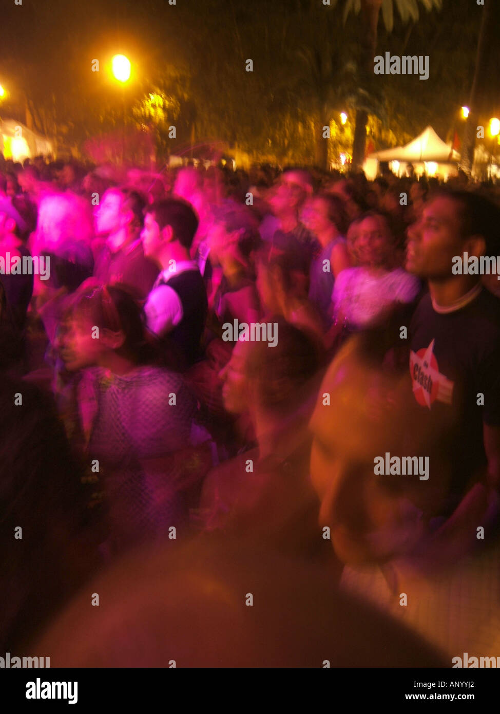 abstract scene of young crowd at music concert night Stock Photo - Alamy