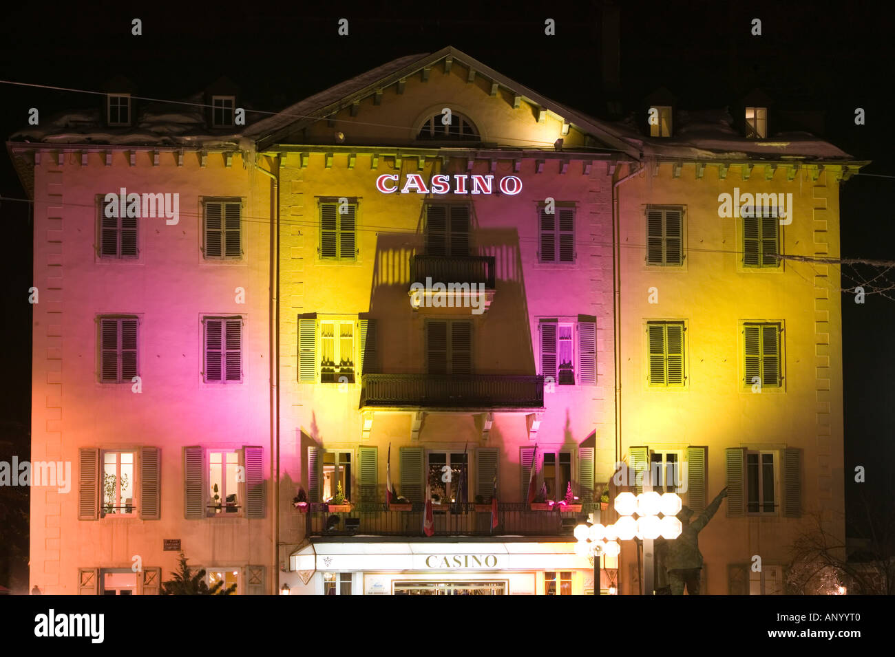 Chamonix town night france hi-res stock photography and images - Alamy