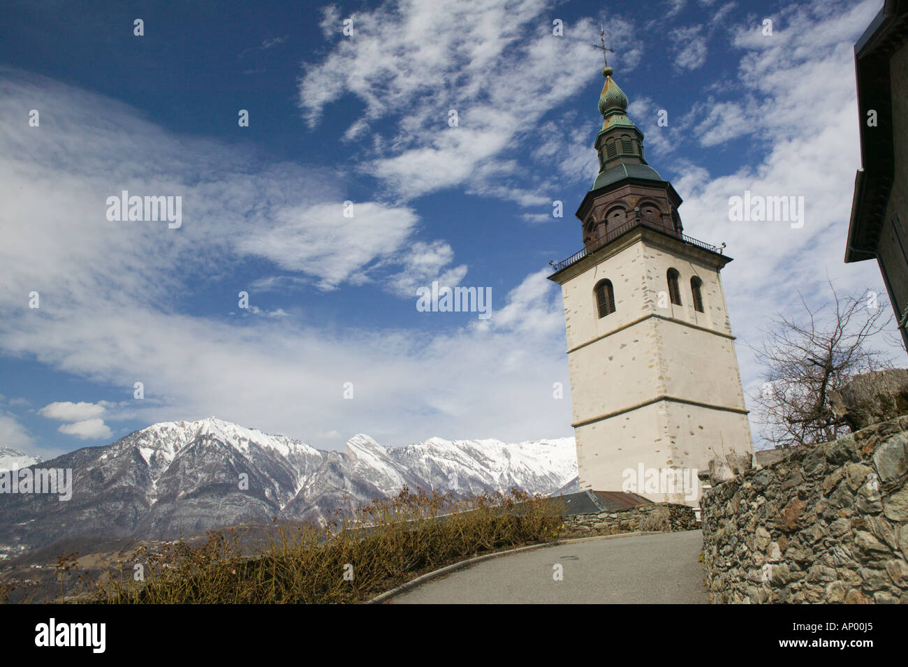 FRANCE, French Alps (Savoie), ALBERTVILLE/CONFLANS, Town Church Stock ...
